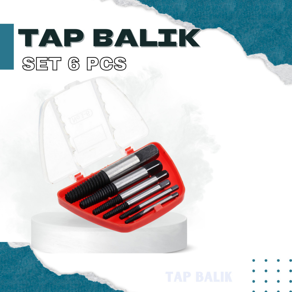 Jual Mata Bor Obeng Tab Balik SET 5 Mata Bor Screwdriver Extractor Tap ...