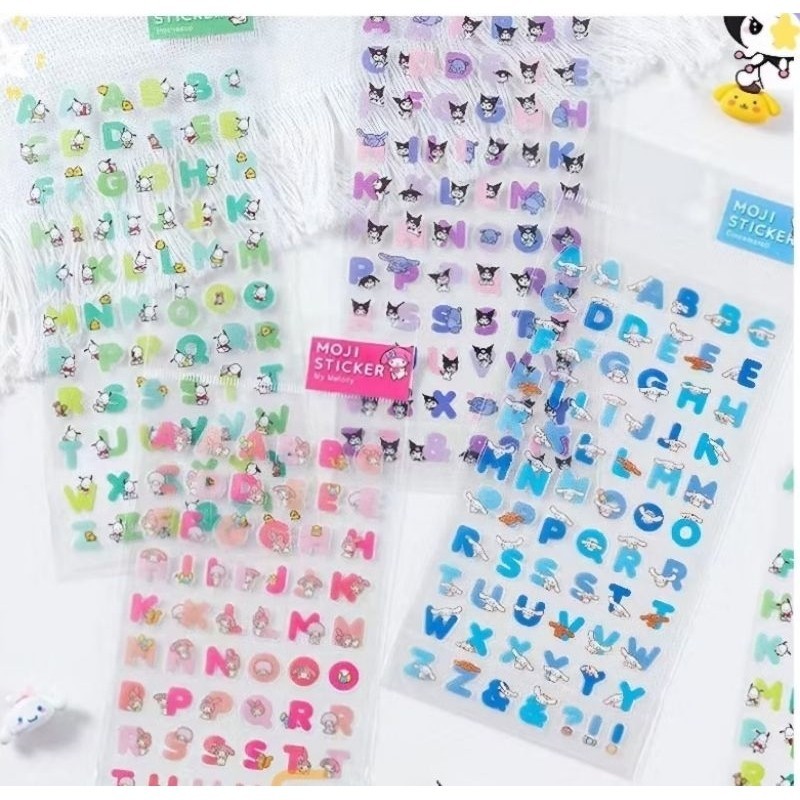 Jual MR SHOP [ST 07] Sticker Stiker Huruf Motif Karakter Label Nama DIY ...