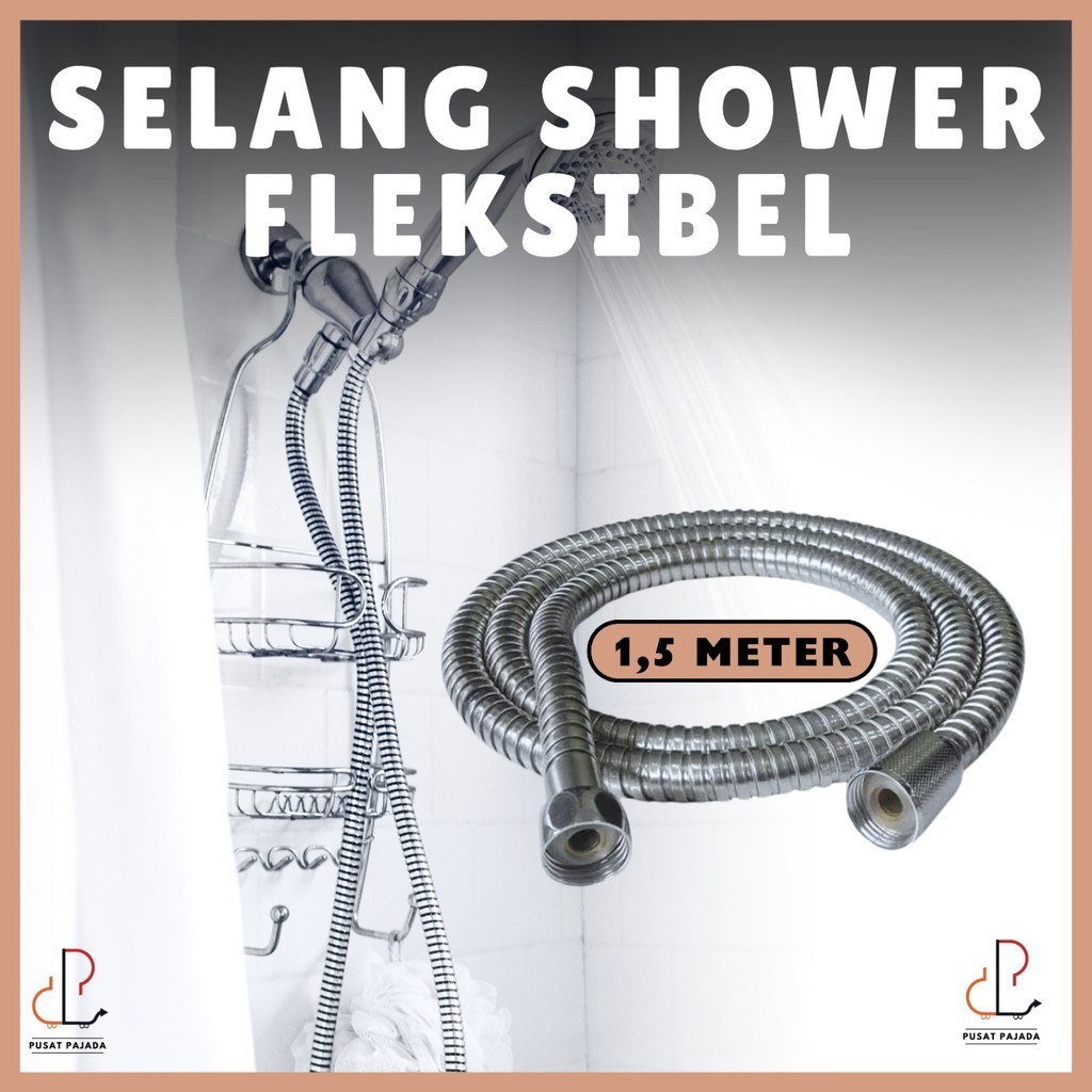 Jual Selang Shower Flexible 150cm 1.5 Meter 1.5m Selang Pipa Bidet Jet ...