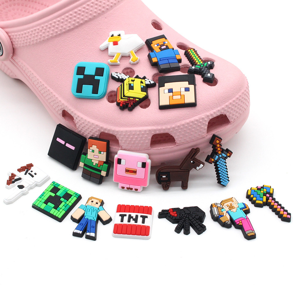 Jual Jibbitz Crocs Mine Craft DIY Kartun Aksesoris sandal Pin sandal ...