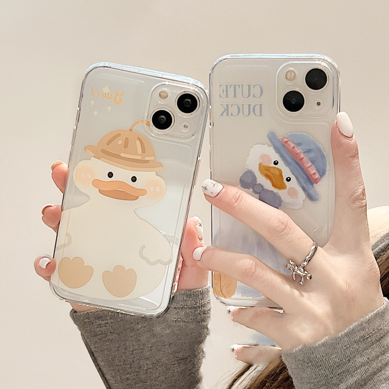 Jual Bebek kecil dengan topi aesthetic transparan soft case Samsung A07 A17 5G A56 A36 S25 ultra ...