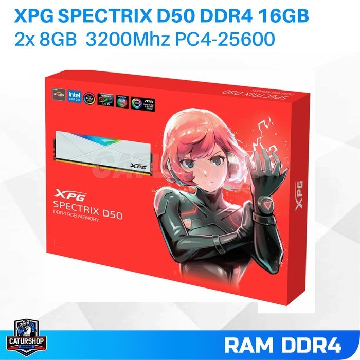 Jual XPG Ram DDR4 16GB (2x8) 3200Mhz RGB SPECTRIX D50 DDR4 16 GB PC4 ...