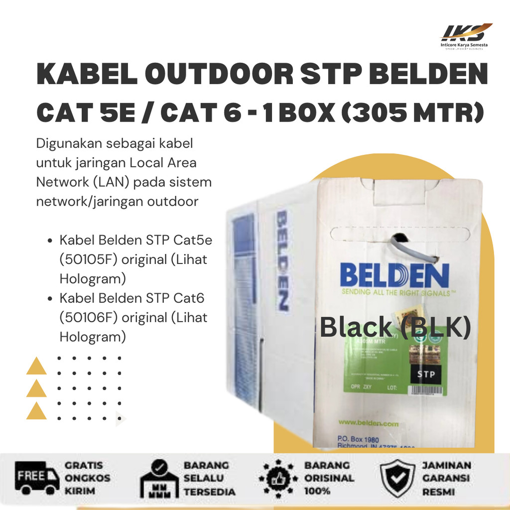 Jual Belden Kabel Outdoor STP CAT 5e / CAT 6 -- 1 BOX (305 meter) | Shopee Indonesia