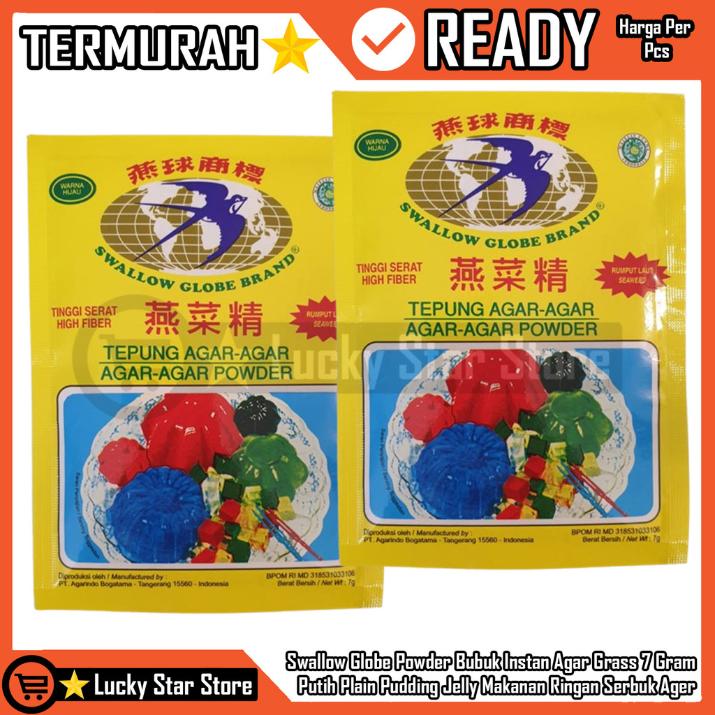 Jual Swallow Globe Pudding Jeli Agar Grass Gras 7 Gram 7Gr Putih Plain ...