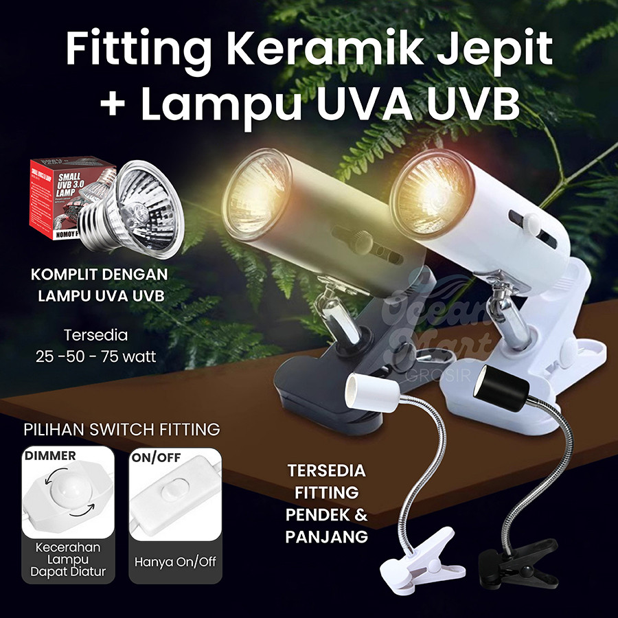 Jual PAKET FITTING DAN LAMPU NOMOY UVA UVB FITING KERAMIK PENGHANGAT ...