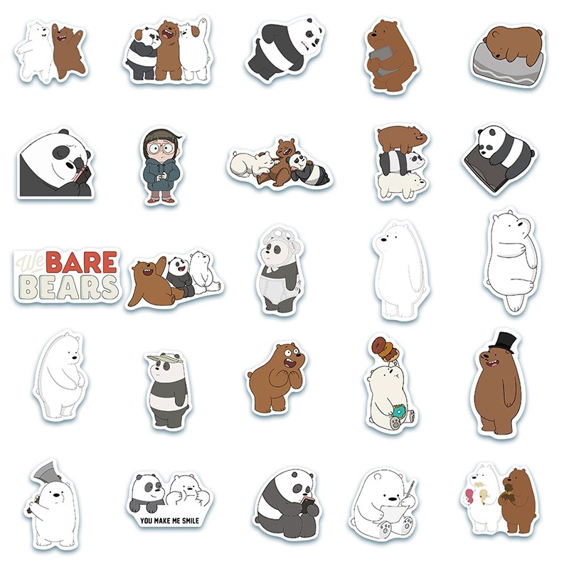 Jual Stiker Bare Bear Beruang Sticker Beruang Eklusif Waterproof ...