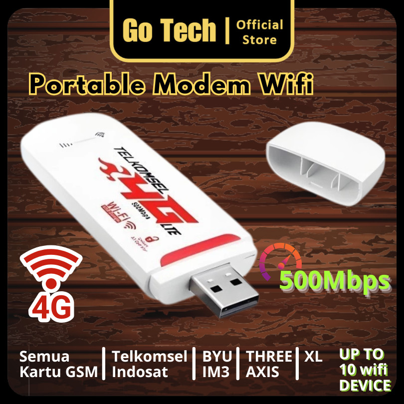 Jual Go Tech - Modem WIFI USB 500Mbps 4g LTE Support 10 Devices Wi-Fi ...