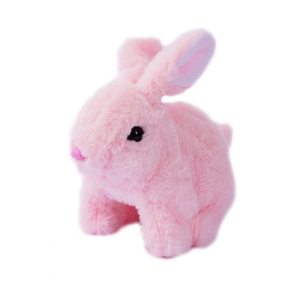 Jual Electric Rabbit Toy Soft Plush Walking Barking Jumping Sounding ...