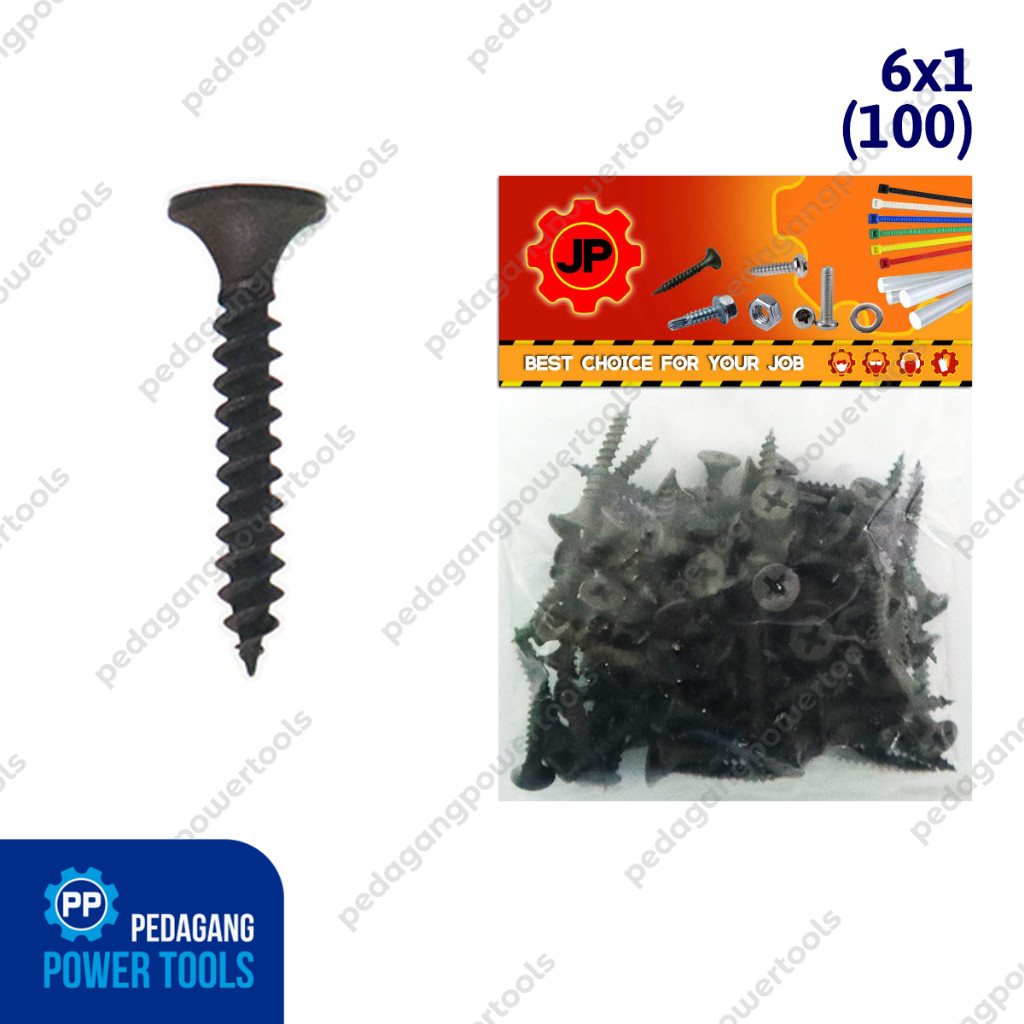 Jual SEKRUP GYPSUM 6 x 1 - SKRUP DRYWALL - BAUT GIPSUM HITAM ISI 100 PCS | Shopee Indonesia