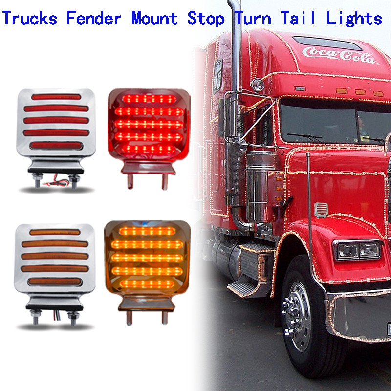 Jual 1x Flat Line Chrome Double Face Square Led Turn Signal Lights ...