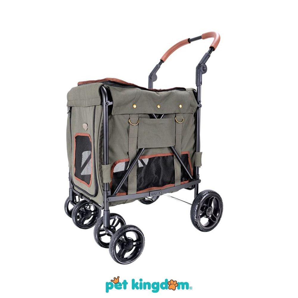 Jual Pet Kingdom Ibiyaya Giant Wagon Stroller Hewan - Hijau Army Kereta ...