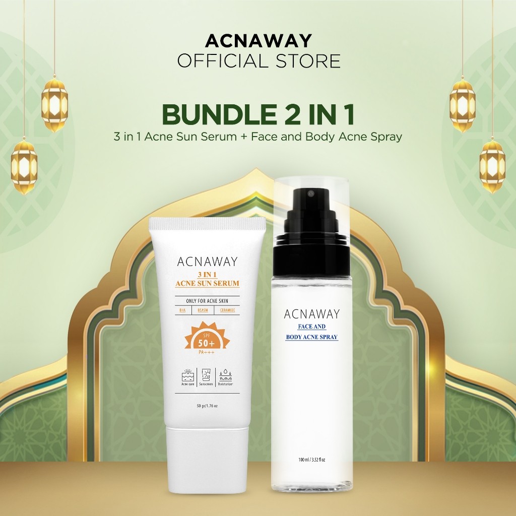 Jual ACNAWAY Bundle 2 in 1 Acne Sun Serum + Acne Face and Body Spray ...