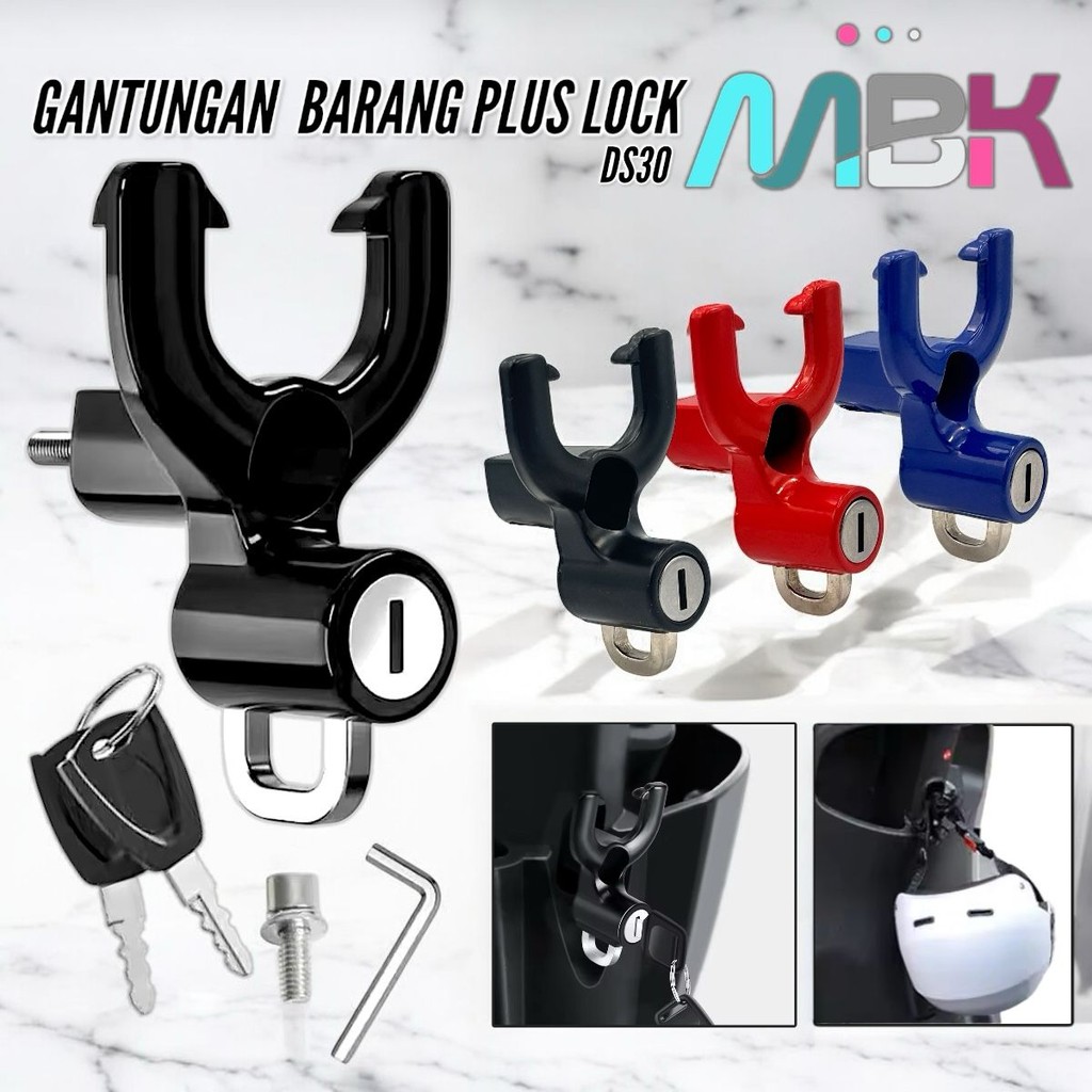 Jual Gantungan Barang dan Helm Motor Plus Lock Kunci MBK | Shopee Indonesia