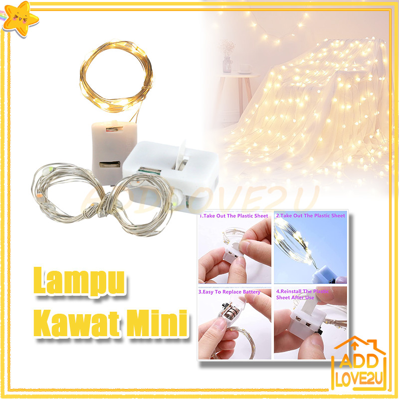 Jual Led Lampu Tumblr Kawat Mini/Kawat Mini Meter Lampu/Fairy Light Led ...