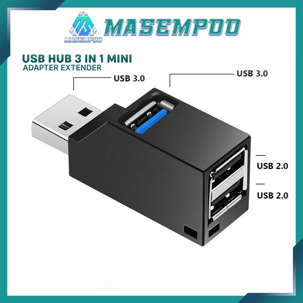 Jual MINI USB HUB 3 Port in 1 Adapter Extender Mini Splitter Super ...