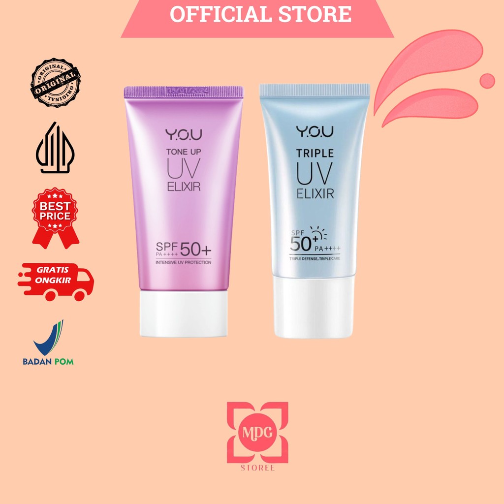Jual Y.O.U Sunscreen Tone Up Uv Elixir Spf 50 | Shopee Indonesia