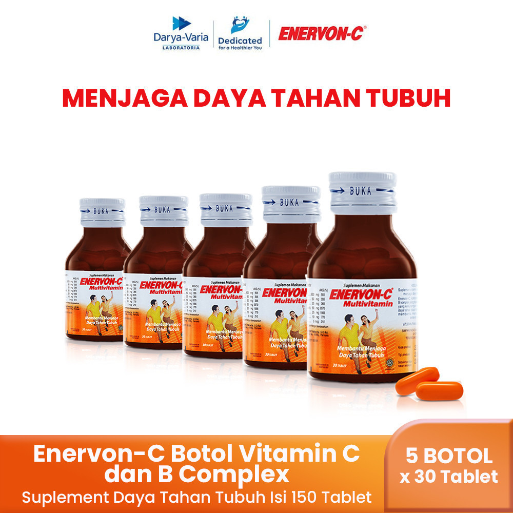 Jual Enervon-C Botol Vitamin C dan B Complex Suplement Daya Tahan Tubuh ...