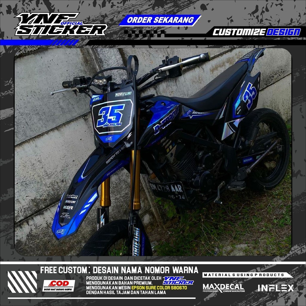 Jual Decal Stiker Motor KLX D TRACKER SUPERMOTO HOLOGRAM Full Body ...