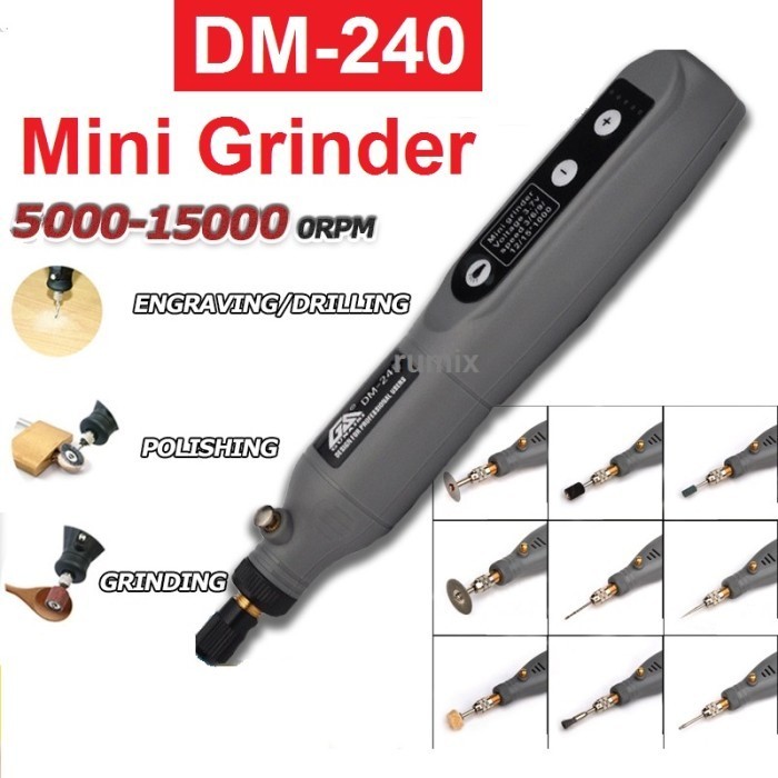 Jual Grinder Mini Listrik Cordless Bor Mini Set 3 Kecepatan Grinding ...