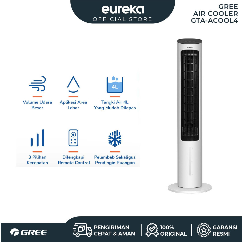 Jual GREE Tower Fan Air Cooler - Kapasitas 4 Liter - Model GTA-ACOOL4 ...