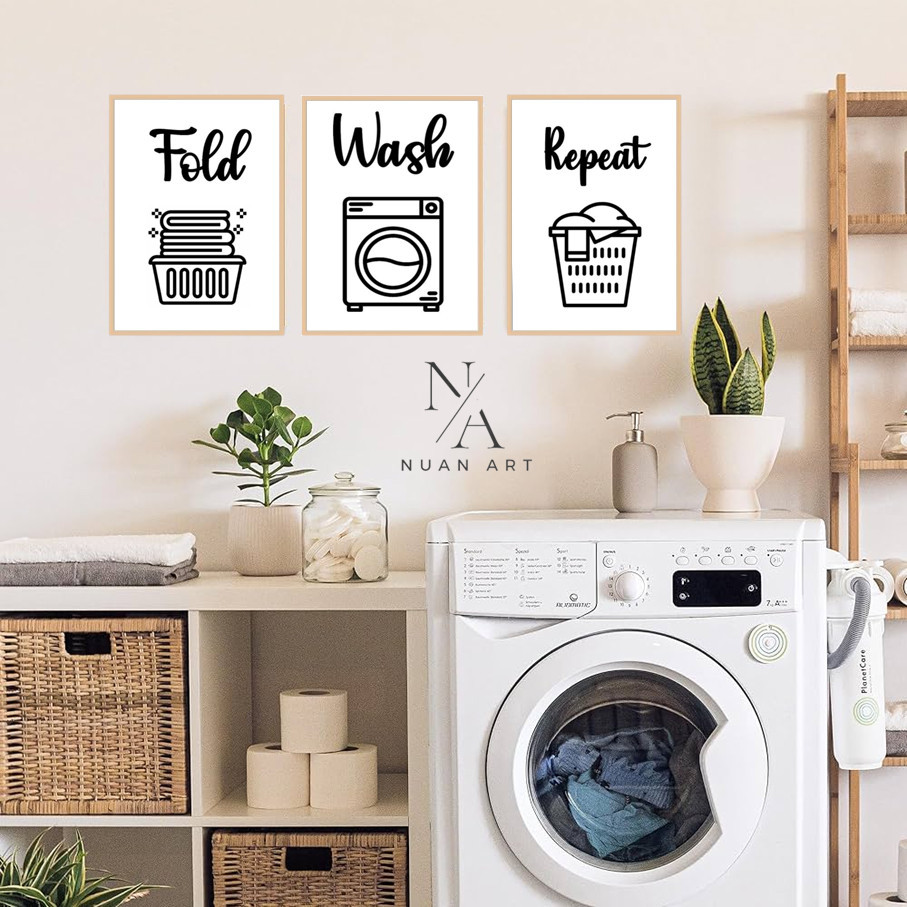 Jual Hiasan ruangan laundry room rumah home decor 34X46 cm & 25 x 34 cm ...