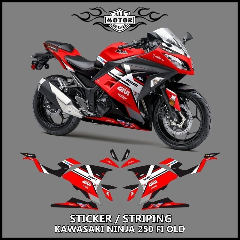 Jual Sticker Semifull Ninja 250 Fi Old Custom Ducati / Striping Motor ...