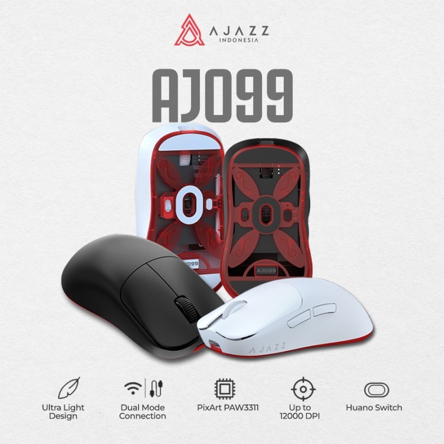 Jual Ajazz AJ099 / AJ-099 Wireless Gaming Mouse 12000 DPI Dual Mode ...