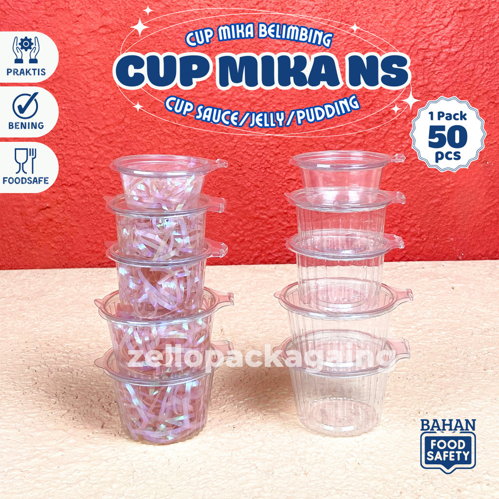 Jual Cup Jelly Saos Agar Dessert Pudding Mika Sambal NS Tutup Sambung 35ml 60ml 70ml 90ml 100ml ...