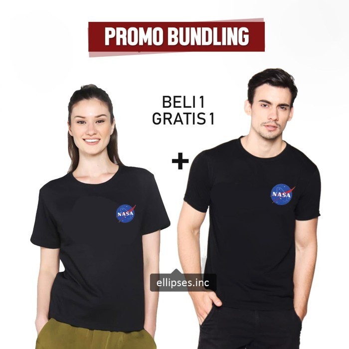 Jual Ellipsesinc - Kaos Couple Oversize Pria Wanita Nasa - Hitam,XL ...
