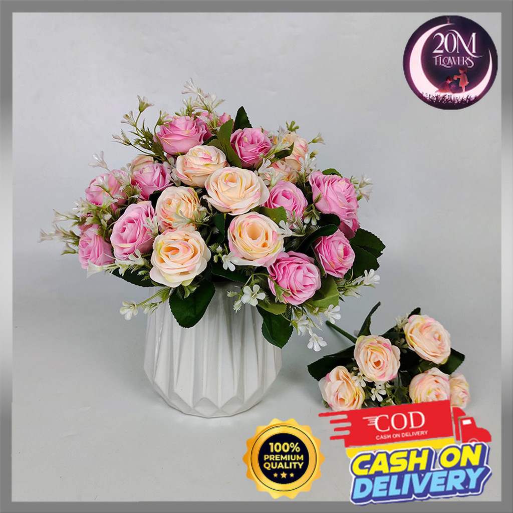 Jual COD 1PCS BUNGA MAWAR ROSE SKY CABANG 5 ARTIFICIAL - BUNGA HIAS ...