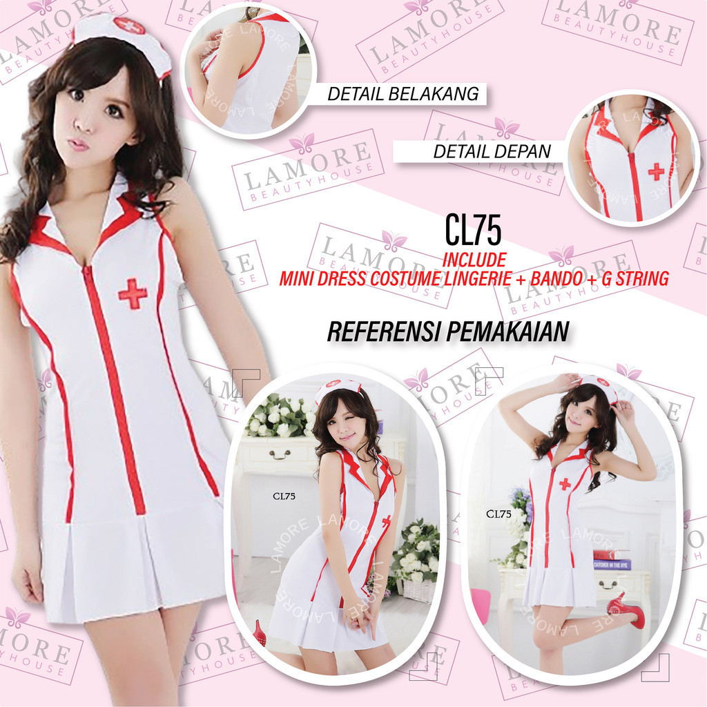 Jual Set Lingerie Costume Suster Baju Wanita Costume Perawat Cl75 ...