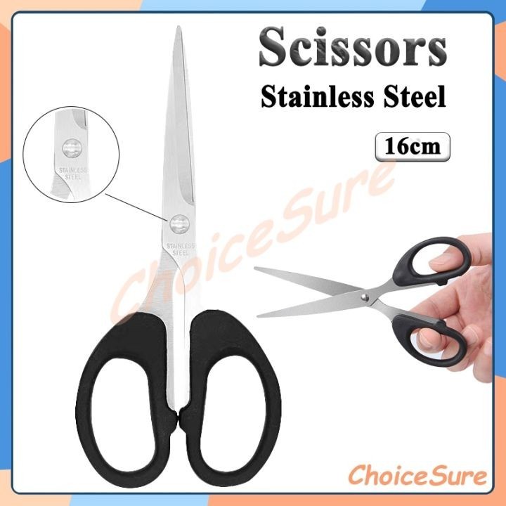 Jual GUNTING STAINLESS 16CM / Gunting Hitam Stainless Steel 16 CM ...