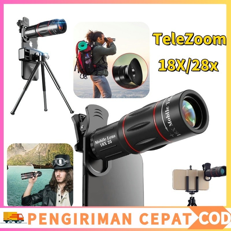 Jual Lensa Kamera Hp Apexel 18x/28x/36x Zoom Paduan Aluminium Lensa ...