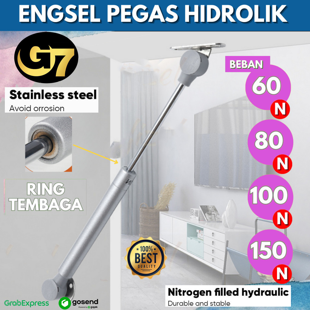 Jual Engsel Pintu Lemari Jendela Hidrolik Kitchen Set Gas Spring 100N ...