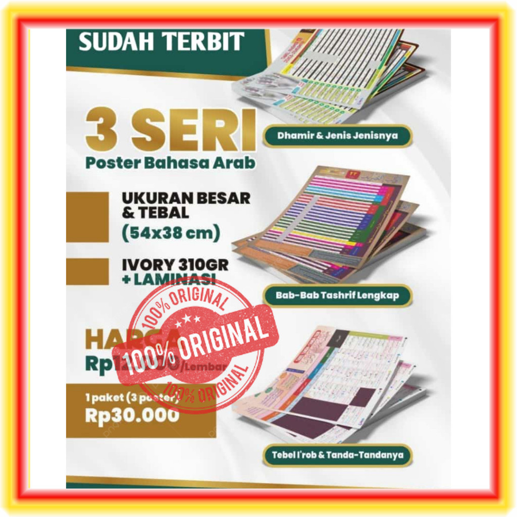 Jual Poster Tanda I'rab Tashrif Lengkap Istilahi Dhamir | Shopee Indonesia