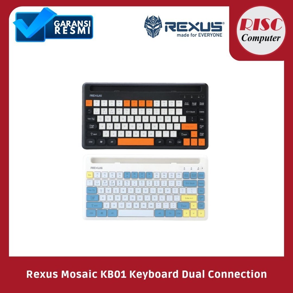 Jual Rexus Mosaic KB01 Wireless Bluetooth Keyboard Dual Connection ...