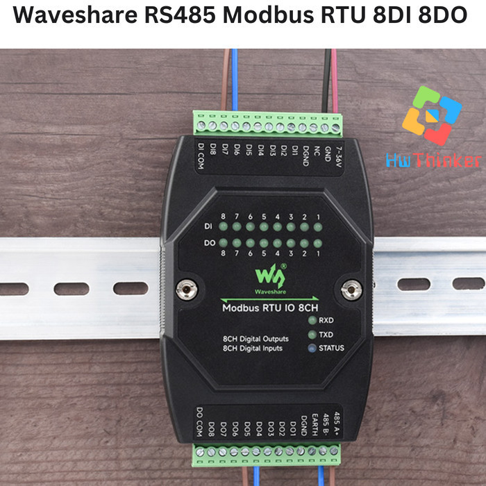 Jual DS99 Waveshare Industrial Remote IO Data Acquisition Module Modbus RTU 8DI 8DO Digital ...