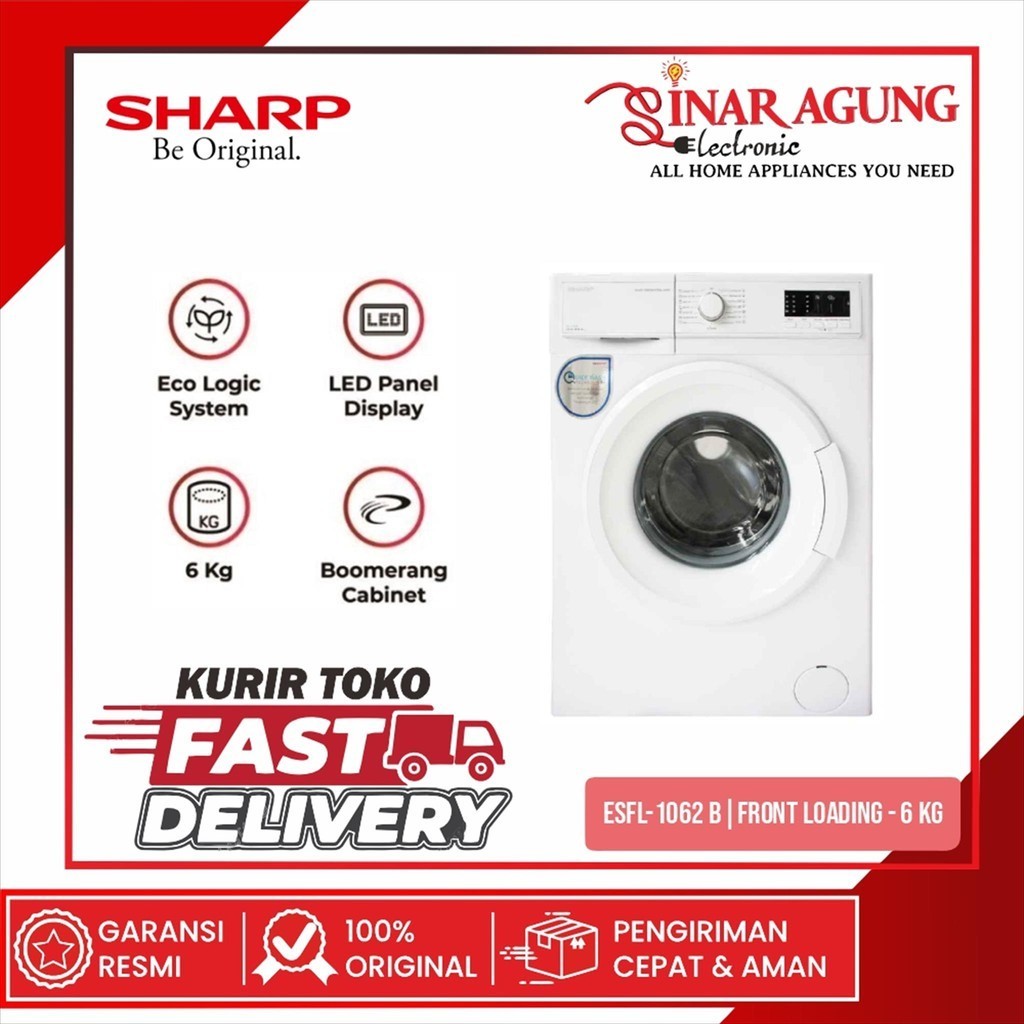 Jual SHARP ESFL1062B / ESFL-1062 B MESIN CUCI FRONT LOADING - 6 KG ...