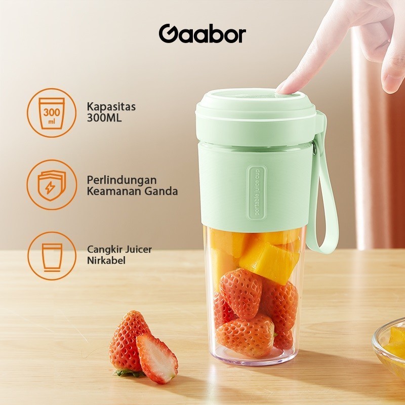 Jual Gaabor Blender Portable Mini Jus Blender 300mL Rechargeable ...