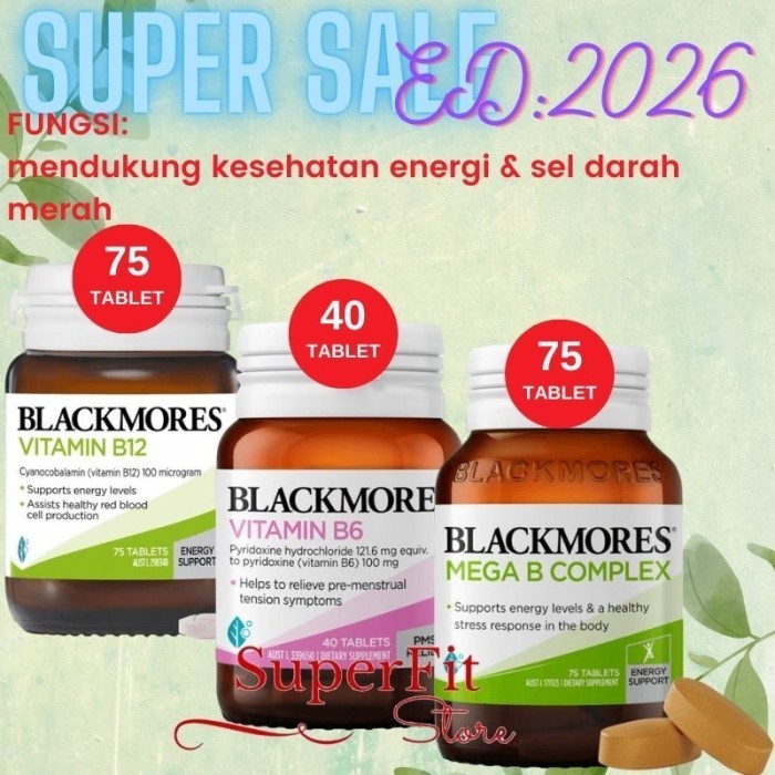 Jual BLACKMORES VIT VITAMIN B6 - VITAMIN B12 - MEGA B COMPLEX | Shopee ...