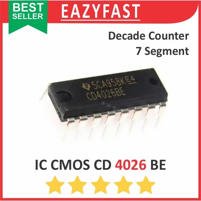 Jual IC CMOS CD 4026 BE DIP Decade Counter 7 Seven Segment Decimal CD40160BE CD40106 40106BE CD ...