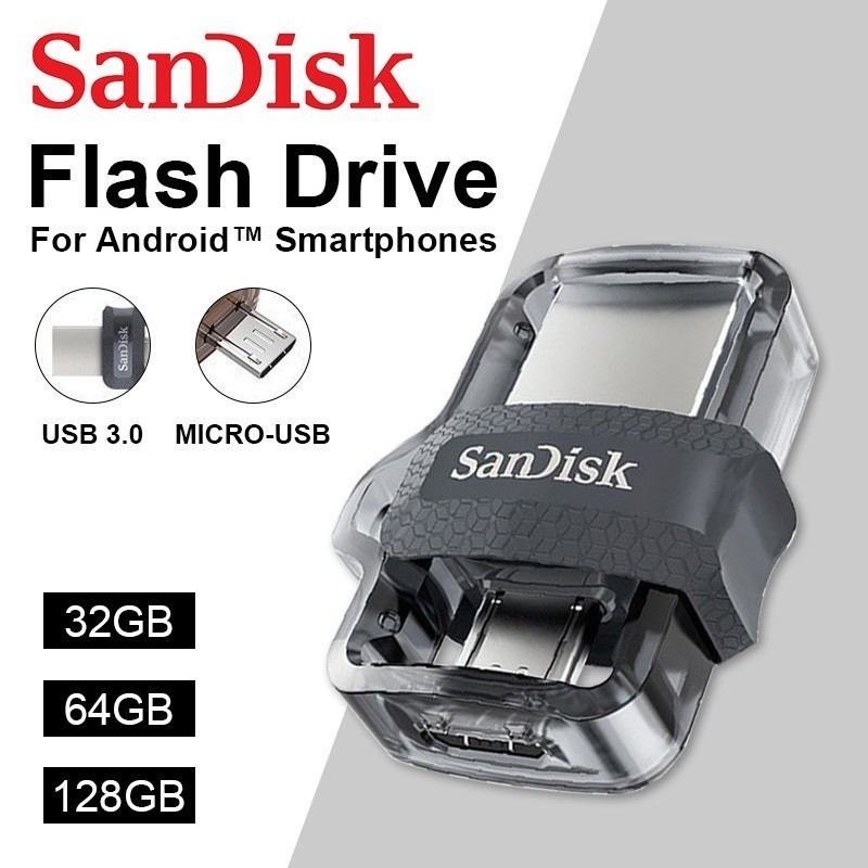 Jual SanDisk Flashdisk USB 3.0 Flash Disk Micro USB OTG Ultra Dual 130M ...
