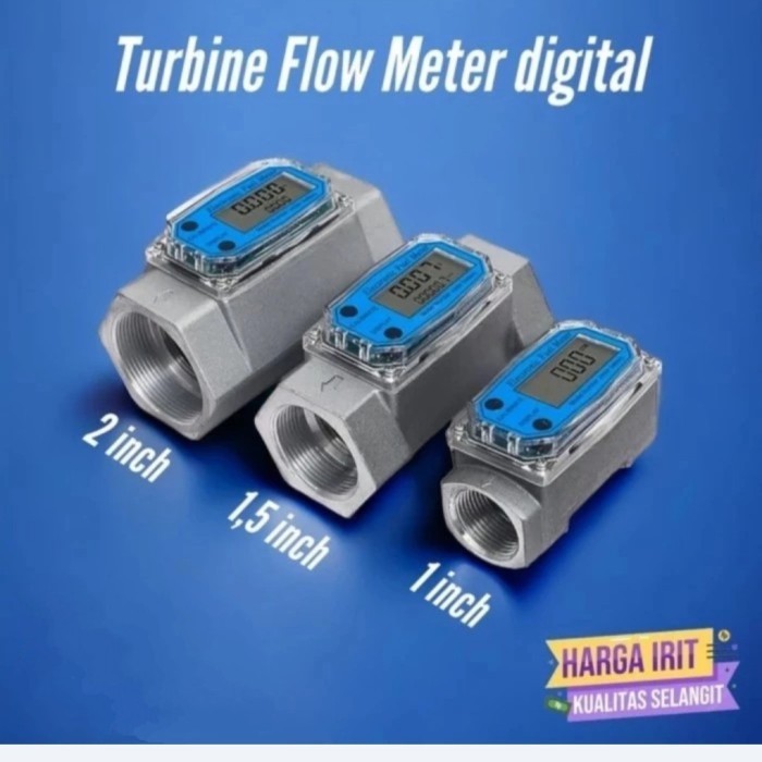 Jual Turbine Water Flow Meter 1.5" Digital 1,5 Inch Fuel Solar NPT Diesel | Shopee Indonesia