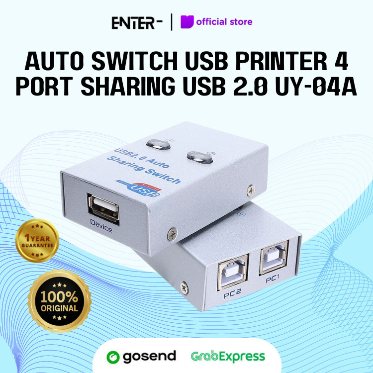 Jual Auto Switch Usb Printer 2 Port Sharing Switcher USB 2.0 Printer Kable Manual Otomatis ...