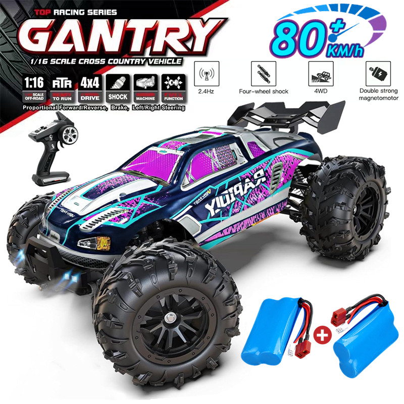 Jual 1:16 80km/h Brushless RC Drift Car With LED Lights 4WD Electric High Speed Racing Remote ...