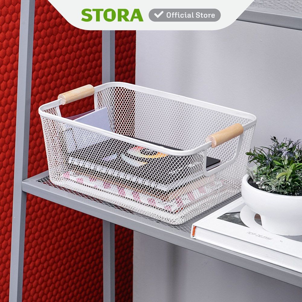 Jual Stora 31X21X14 cm Keranjang Penyimpanan Wire - Putih Storage ...
