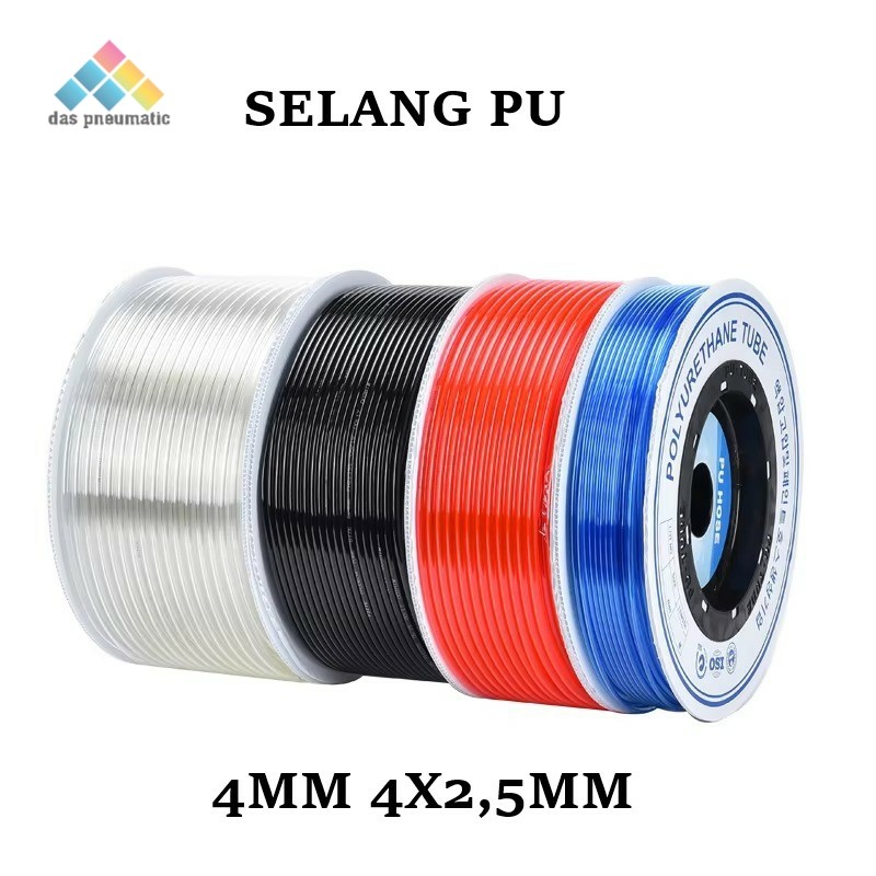 Jual SELANG PU UKURAN 4MM 4X2,5MM WARNA RANDOM HARGA PERMETER | Shopee Indonesia