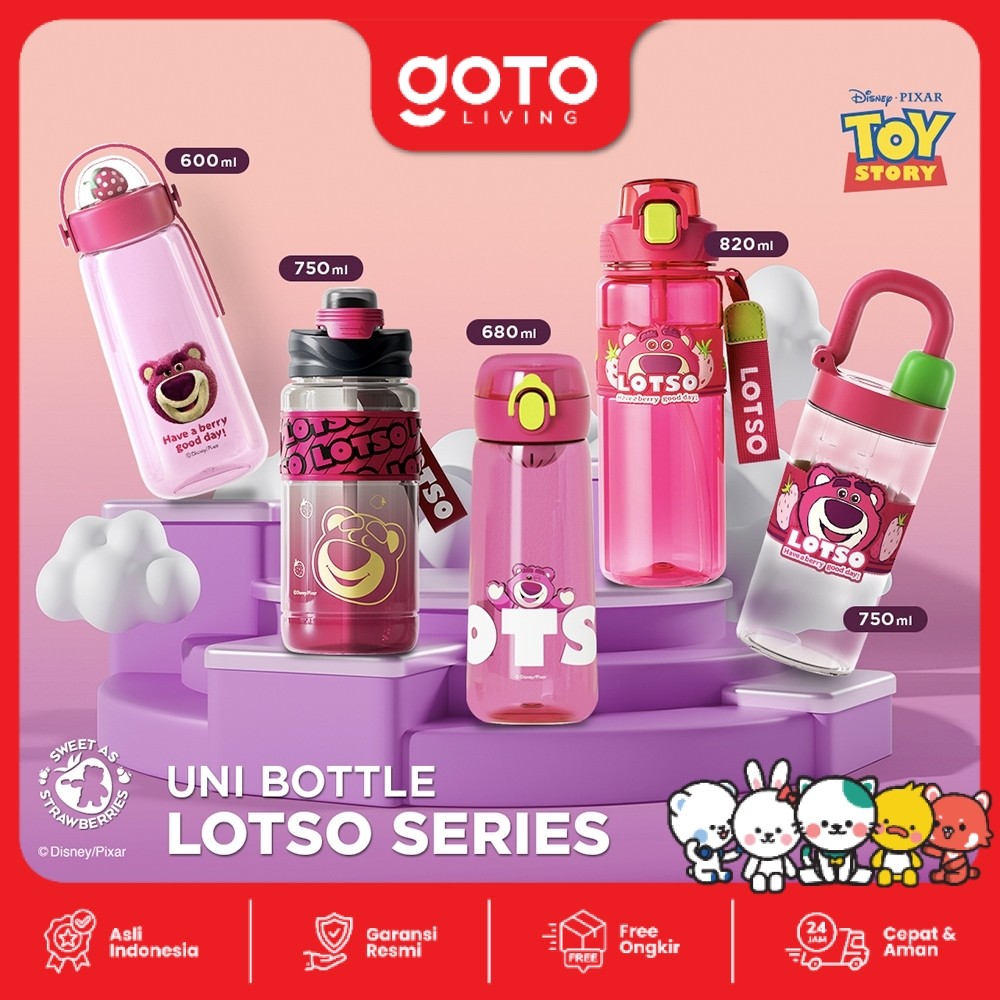 Jual Goto Uni x Lotso Bottle Aesthetic Tumbler Botol Tempat Minum Anak ...