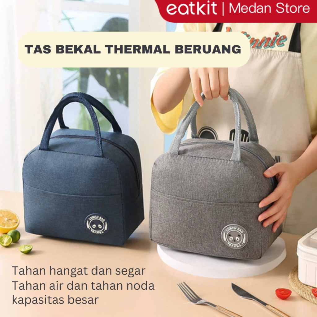 Jual [Medan Ready Stock] Eatkit Tas Bekal Lunch Bag | Kain Oxford Tebal Aluminium Foil Tas Kotak ...