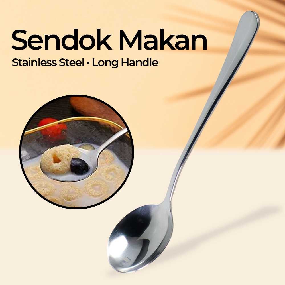 Jual ROXY Sendok Makan Soup Spoon Round Stainless Steel Long Handle ...
